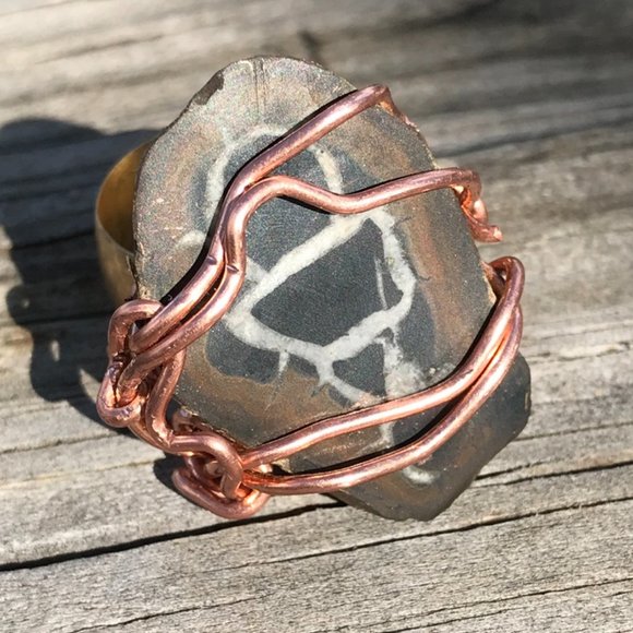 Conceptual Subculture | Jewelry | Septarian Dragons Egg Copper Ring 9 ...